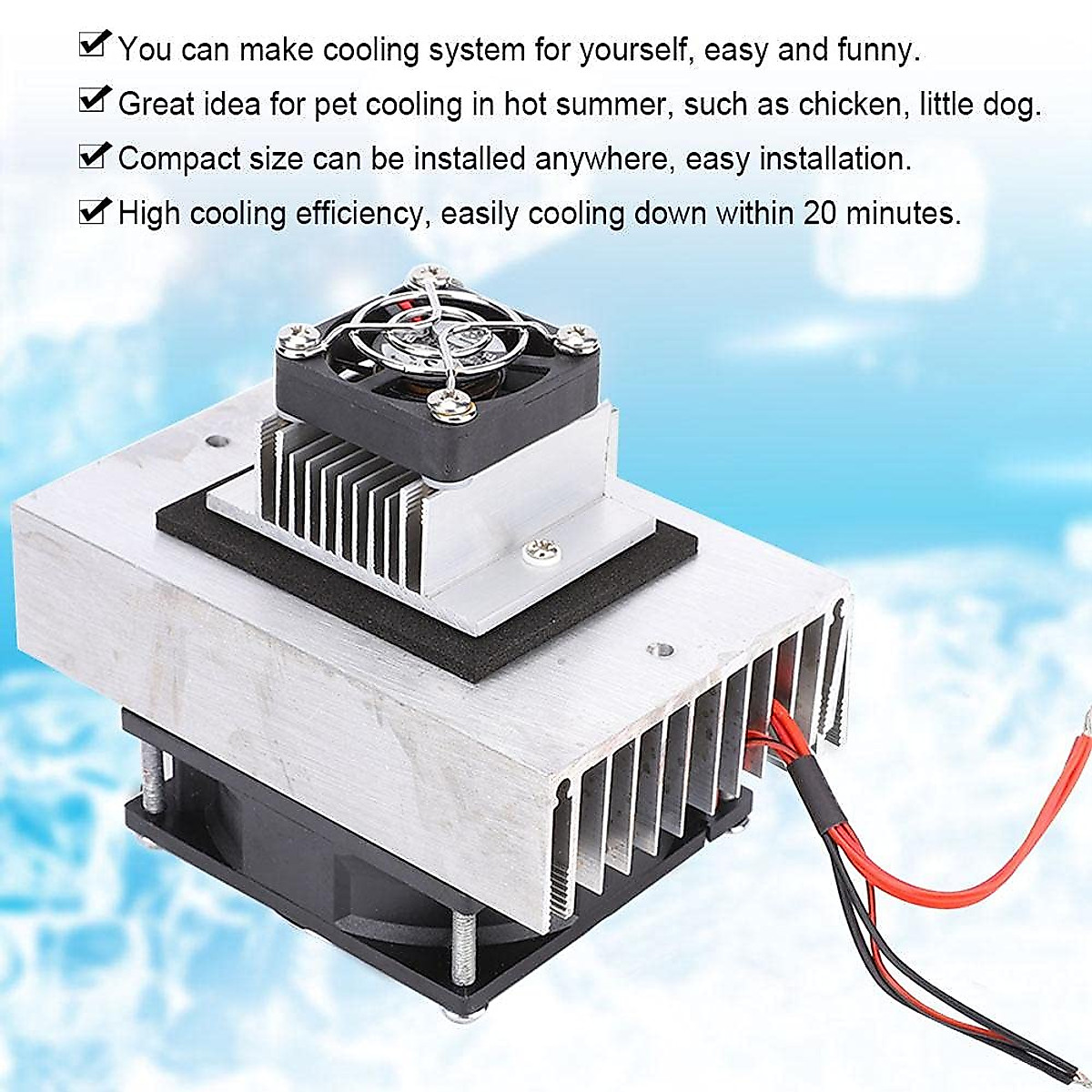 Maxmartt DIY Fridge Kit,1Pcs DC12V Semiconductor Fridge/Refrigeration Cooling System DIY Kit Mini Air Conditioner