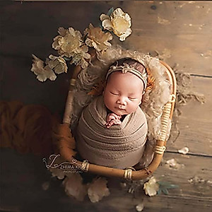 YEPTAME Newborn Photography Props Wool Mats Baby Photography Basket Filler Infant Posing Props Sofa Flokati Blanket for Newborn Bed Chair 100% Genuine Wool