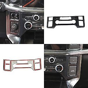 Carbon Fiber Central Control Panel Cover Tirm for Ford F150 2021+(A/C Air Conditioning)