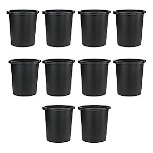 Jalema® Re-Solution™ Commercial Wastebasket for Office or Home, 100% Post-Consumer Recycled Polystyrene, 4.75 Gallon/19 Quart Capacity, Black, 10-Pack