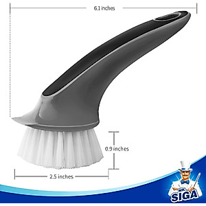 MR.SIGA Pot and Pan Cleaning Brush, Dish Brush for Kitchen, Pack of 2