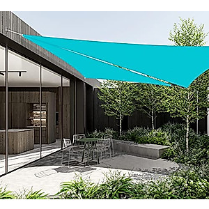 Windscreen4less Terylene Waterproof Sun Shade Sail UV Blocker Triangle Sunshade Patio Canopy Sail 12' x 12' x 12' in Color Turquoise 260GSM
