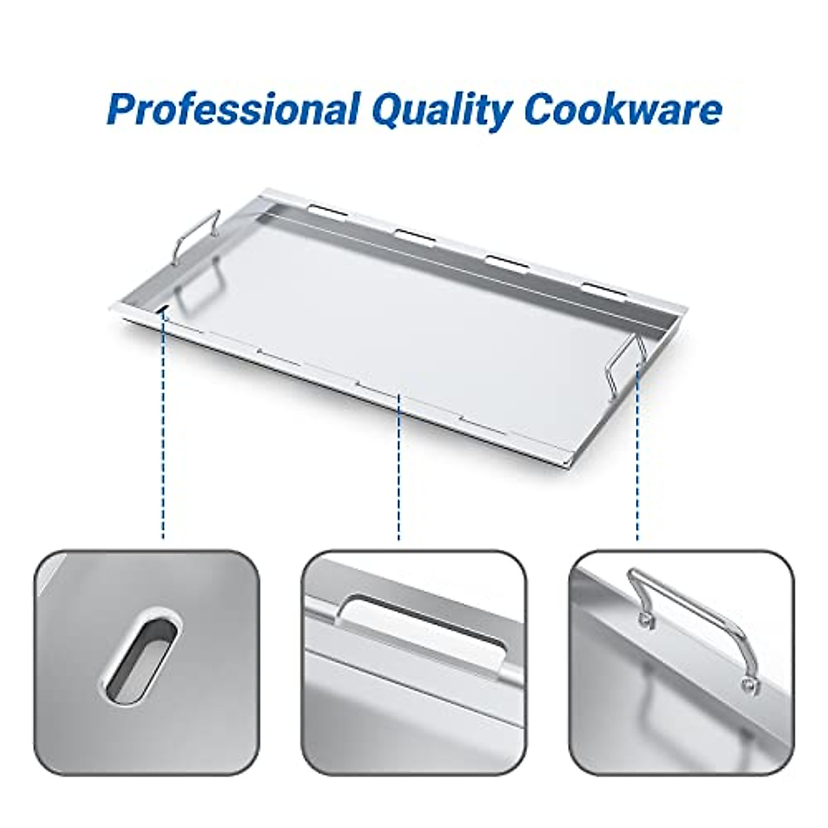 Stanbroil Stainless Steel Griddle Flat Top Gas Grill Griddle, 4-Burner Grill Accessories for Weber Genesis II, II LX and Genesis 2022 400 Series Gas Grills