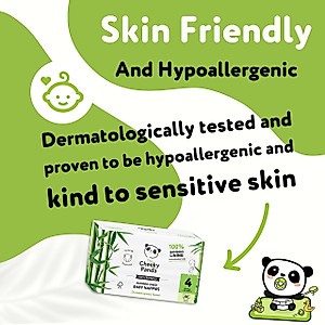 The Cheeky Panda Premium Baby Diapers Size 4 (22-37lbs) | 38 Bamboo Lined Disposable Diapers for Sensitive Skin