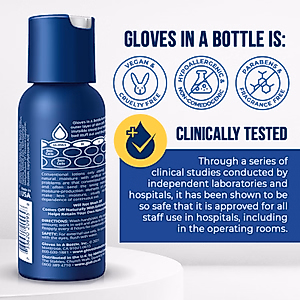 Gloves in a Bottle Shielding Lotion for Dry Itchy Skin 2 ounce, Pack of 3