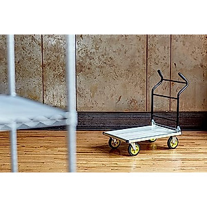 Safco Products 4053NC Stow-Away Platform Utility Hand Truck, Silver and Black
