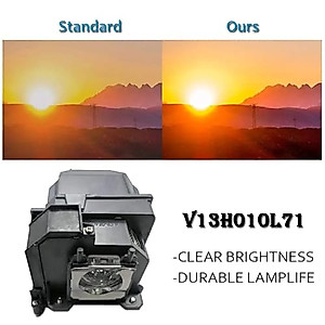 SJKSDHGF Replacement for elplp71 for epson EB-470 EB-475W EB-480 EB-485W EB-485Wi/ for PowerLite 470 475W 485W 475Wi 480i 485Wi V13h010l71(V13H010L71-CB)