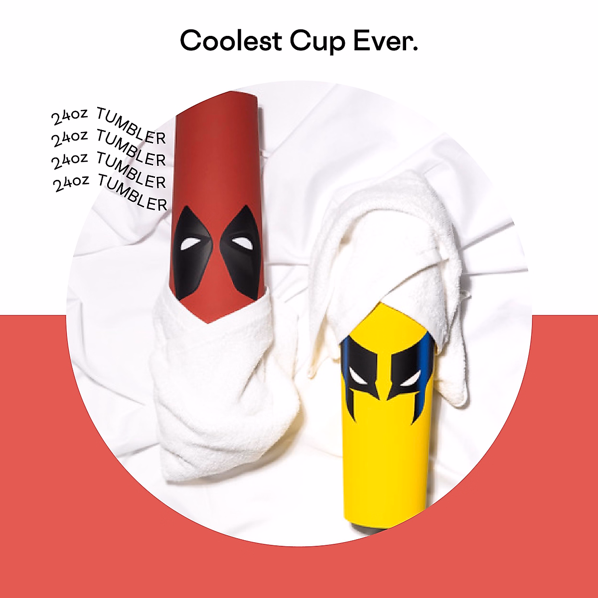 Corkcicle x Marvel Deadpool Insulated Coffee Mug with Lid, 24 oz – Cupholder Friendly Travel Coffee Tumbler Keeps Drinks Cold 9hrs, Hot 3hrs