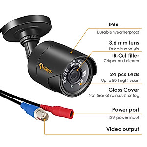 Anlapus 4 Pack HD 1080P 4-in-1 Analog/TVI/CVI/AHD Outdoor Indoor CCTV Security Cameras with 65ft Night Vision for 960H/720P/1080P DVR System