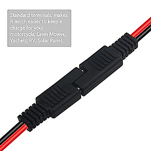 WMYCONGCONG 4 PCS 11inch 14AWG SAE Y Splitter 1 to 2 SAE Connector Quick Release Quick Disconnect Car Power Charging Extension Cable for Automotive Solar Panel (4)