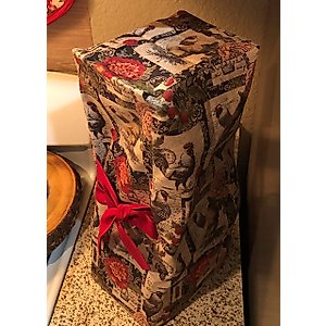 Blender Cover for Ninja-Reversible blender cover. Kitchen design: Rooster/Flowers/Ribbons to make your own adjustable bow.