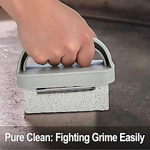 Griddle Cleaning Kit for Blackstone- Heavy-Duty Metal Scraper, 2 Grill Cleaning Blocks, and 6 Scouring Pads with Holder - Ultimate Flatop Maintenance Set