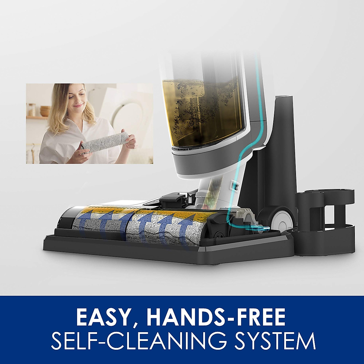 Smart Cordless Wet Dry Vacuum 2-in-1 Lightweight Handheld Vacuum Cleaner Floor Washer Great for Sticky Messes and Pet Hair