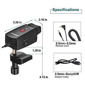 AODELAN Lanc Camcorder Zoom Controller - Video Camera Zoom and Video Recording Remote Control with 2.5mm Jack Cable for Sony 190P 150P 198P VX2000E Canon Panasonic Camera