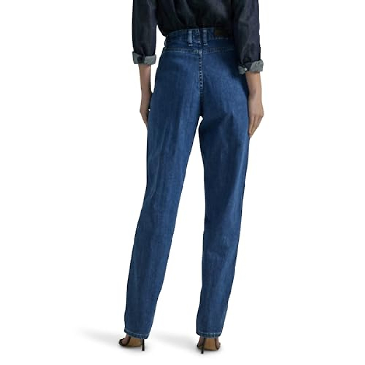 Lee Women's Missy Relaxed-Fit Side Elastic Tapered-Leg Jean, Pepper Stone, 16 Short