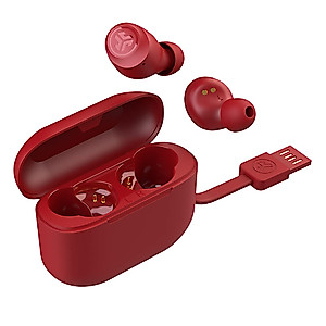 JLab Go Air Pop True Wireless Bluetooth Earbuds & Charging Case, Rose Red, Dual Connect, IPX4 Sweat Resistance, Bluetooth 5 Connection, 3 EQ Sound Settings Signature, Balanced, Bass Boost