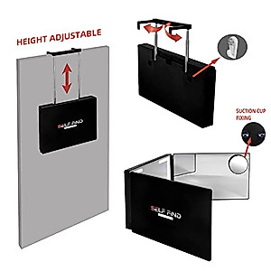 Self Find-3 Way Mirror for Self Hair Cutting with Ring Light,Rechargeable 360 Mirror for Hair Tools,Light and Height Adjustable