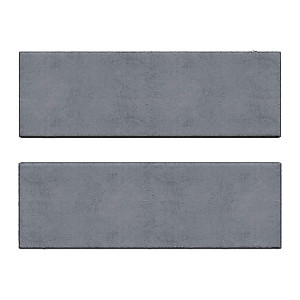Ambesonne Faux Suede Bench Cushion Set of 2, Digitally Printed Weathered Texture, Standard Size Foam Pad with Decorative Fabric Cover for Kitchen Bedroom & Outdoors, Grey, 45" x 15" x 2"