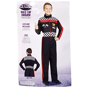 Fun World Race Car Driver Costume, Medium 8-10, Multicolor