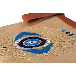 Evil Eye Embroidered Women Jute Clutch Bag Sun Beach Summer Style