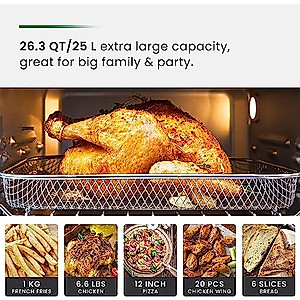 VAL CUCINE 26.3 QT/25 L Extra-Large Smart Air Fryer Toaster Oven, 10-in-1 Convection Countertop Oven Combination (Brushed Stainless Steel Finish)