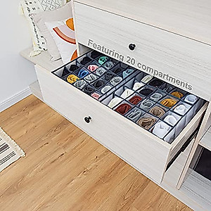 GRANNY SAYS Bundle of 2-Pack Closet Bins with Lids for Storage & 2-Pack Socks Storage Organizers