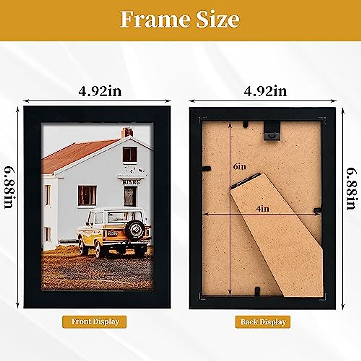 4x6 Picture Frame Set of 14, Wood Photo Frame for 4x6 Pictures, Tabletop or Wall Mount Display Picture Frames for Prints, Photos, Paintings, Landscape and Kids Artwork (Black)