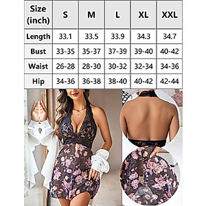 Avidlove Womens Lingerie Halter Lace Babydoll Mesh Sexy Lingerie Set Nightwear