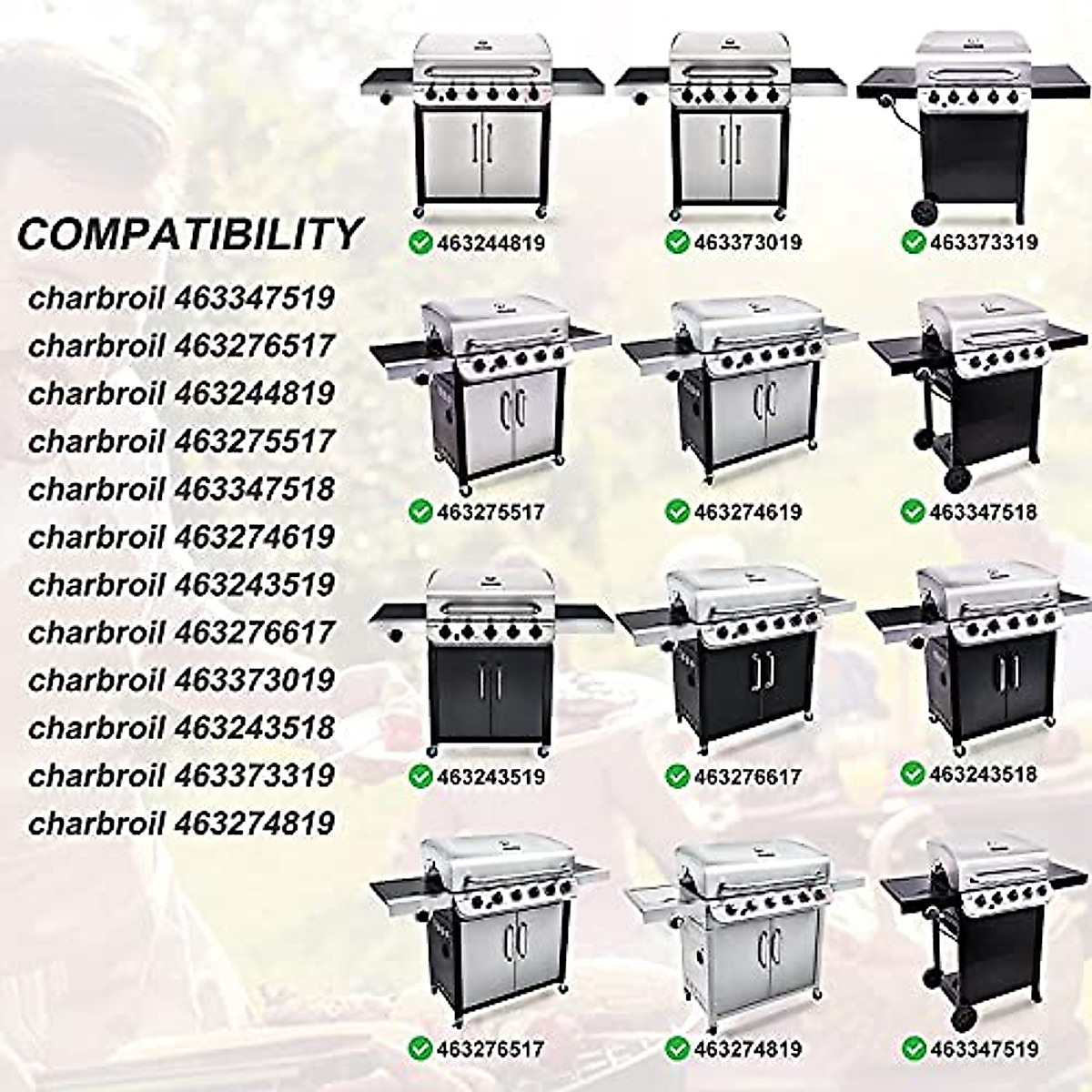 Replacement Parts for Charbroil 463347519 463276517 463244819 463347518 463275517 463276617 463243518 463274619 463373019 463373319 463243519 463277918