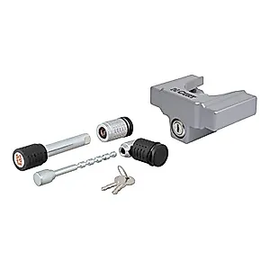 CURT 23086 Trailer Lock Set for 2-Inch Receiver, Up to 2-1/2-Inch Coupler Latch Span, 1-7/8 or 2-In Lip