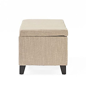 Christopher Knight Home Glouser Fabric Storage Ottoman, Sand