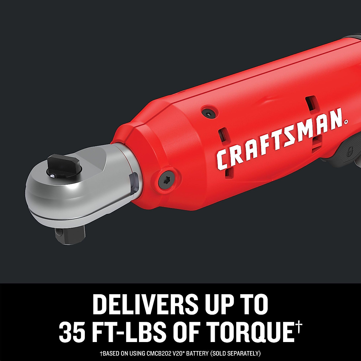 CRAFTSMAN V20 Cordless Ratchet Wrench, 1/4" Drive, 35 Ft-lbs of Torque, Bare Tool Only (CMCF934B)