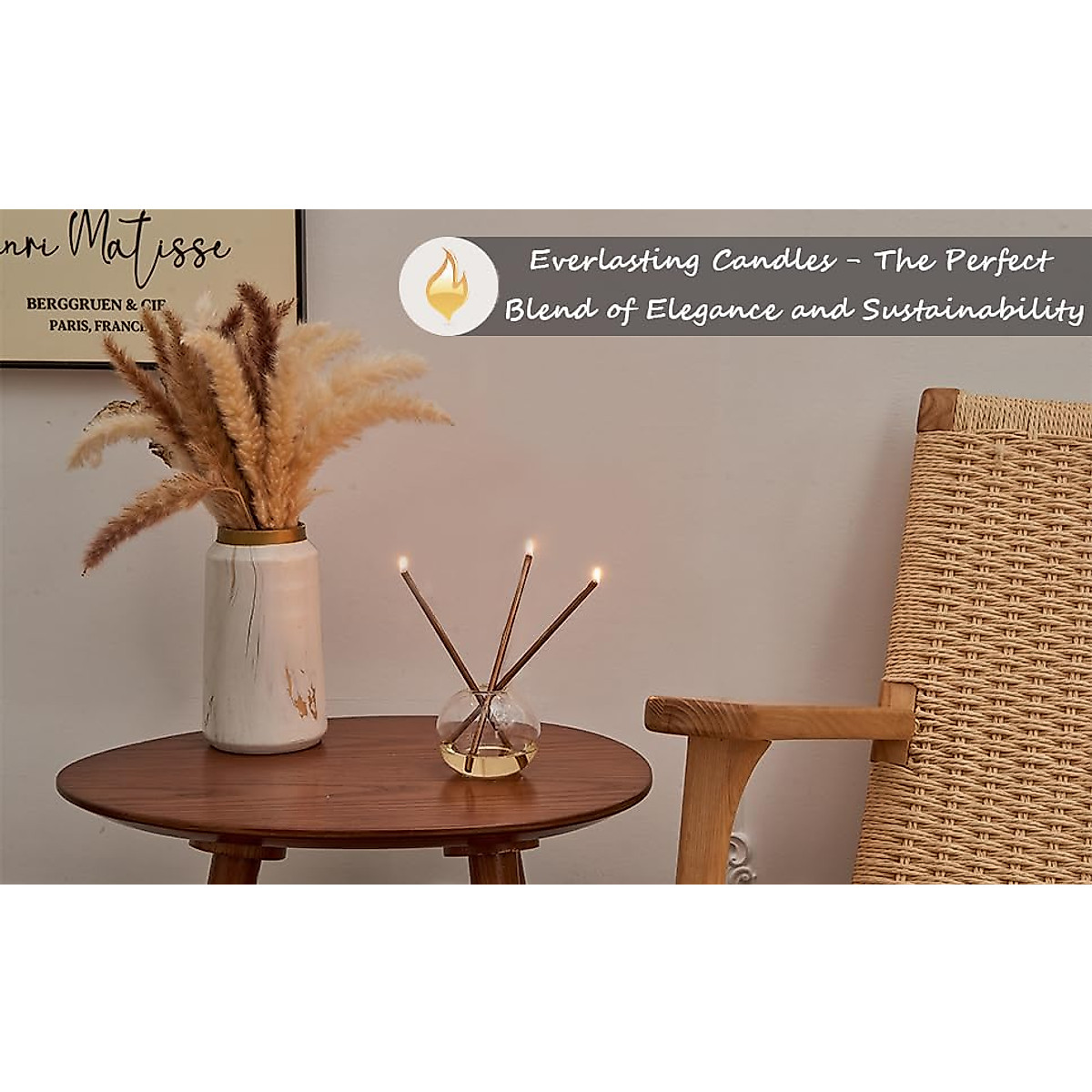 Candle That Never Melts Ever Lasting Candle Refillable Candle Luxury Scent Home Decor Wedding Housewarming Home Decor Aromatherapy Gifts Holiday and Event (Coconut&Lime)