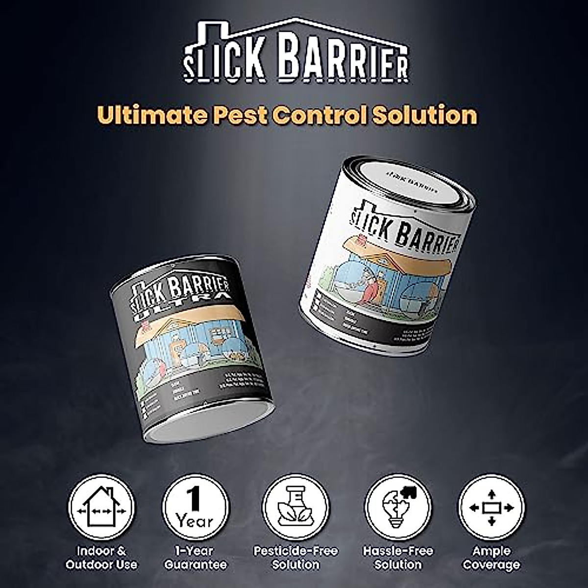 Slick Barrier Home Kit - Ultimate Pest Control Solution for Crawling Insects, Rodents & Squirrels - Water-Based & Solvent-Based Coatings - Durable & Long-Lasting - Easy Application - Ample Coverage