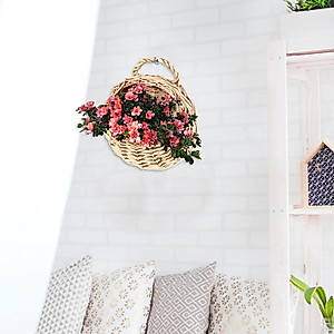 DOITOOL Wall Hanging Planter - Wicker Woven Wall Plant Holder Hanging Planters for Indoor Plants - Small Natural Hanging Plant Holder for Indoor Outdoor Home Decorations
