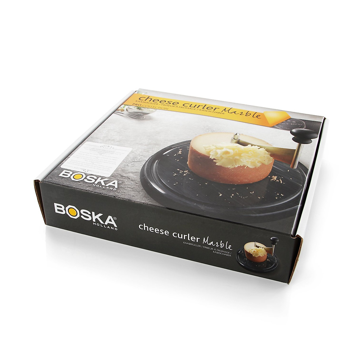 Cheese Curler - Marble Pro Stainless Steel - Best for Cheese Wheel or Chocolate - Multifunctional Rust-Proof Shredder - Manual Handheld Cheese Slicer 10in