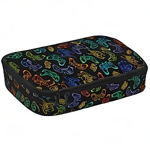 Jwzrene Gamer Pencil Case Large Capacity Gaming Pen Bag With Zipper Compartment Pencil Pouch Multifunction Stationary Bag For Boy Men