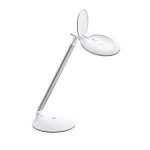 Daylight Company Halo Go Magnifier Lamp, Rechargeable USB, Portable, Lightweight, Desk Lamp Reading, Hobbies, Sewing, Crafts, Nail Salon, Handcrafts and More, Colour Temperature: 6,000 K, White