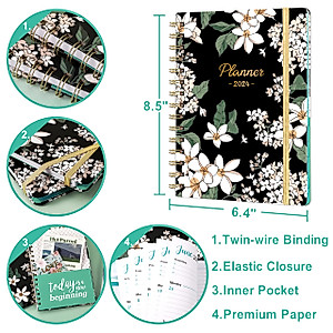 2023-2024 Planner – Jul.2023 - Jun.2024, 2023-2024 Academic Planner Weekly and Monthly, 6.4" x 8.5", Tabs, Back Pocket, Strong Twin - Wire Binding, Hardcover, Thick Paper, Inspirational Quotes, Notes