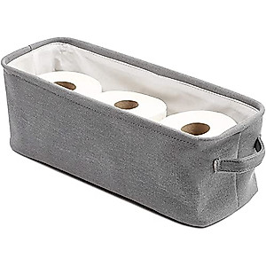 Juvale Grey Fabric Bathroom Storage Bin (16 x 6 x 5.5 Inches)