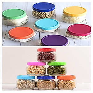 baxikly 8 Pcs Mouth Mason Jar Lids Canning Jar Lids Colored 70 mm Regular Canning Lids for Plastic Storage Caps for Mason/Canning Jars