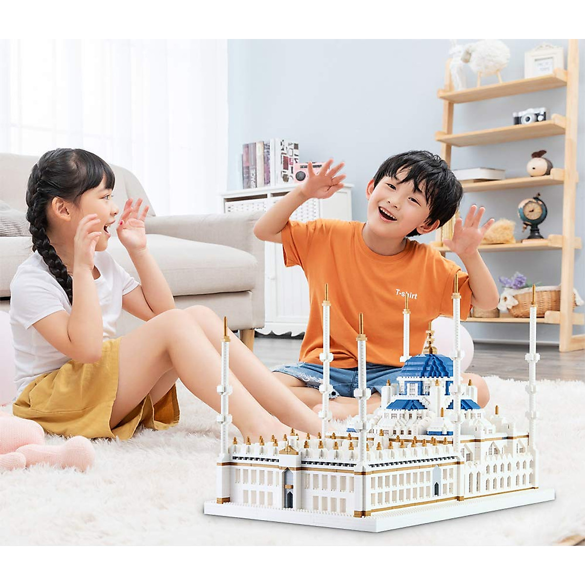 KLMEi Micro Building Blocks Set 6850 Pcs Blue Mosque Miniature World Landmark Architectural Construction Model for Adult and Children Age of 14+
