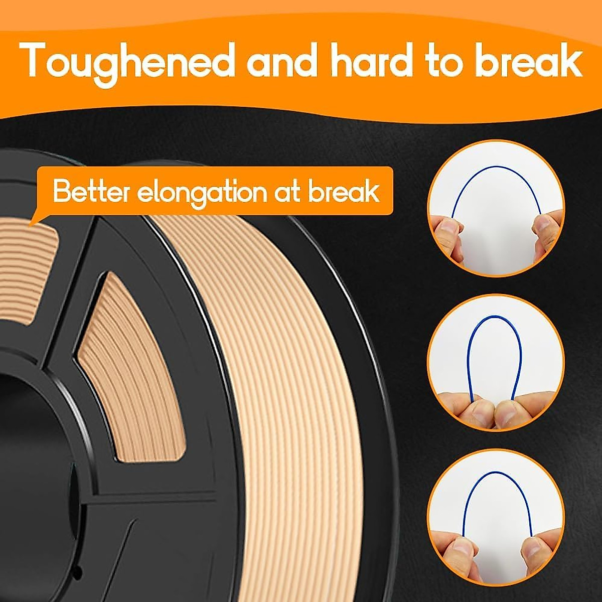 Wellshow/SunTop Wood PLA 3D Printer Filament 1.75mm, After-Sales Service, PLA Woodlike Filament, 15% Wood Powder Added, 1kg(2.2lbs) Spool