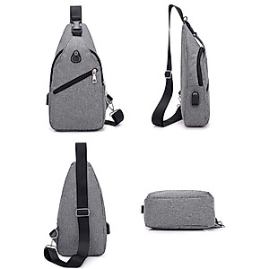 Unisex Sling Bag Chest Shoulder Backpack Fanny Pack Mens Womens Crossbody Bag (Black)