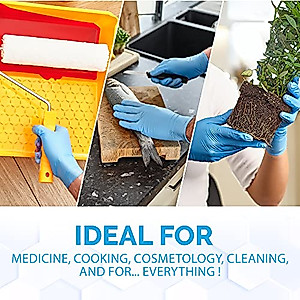 UniGroup Care [100 Pcs] Nitrile Gloves - Powder & Latex Free Disposable Exam Gloves - Medical and Food Grade - 3 Mil - Touch Sensitive - Medium