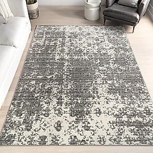 nuLOOM Deedra Modern Abstract Area Rug - 4x6 Area Rug Modern/Contemporary Grey/Ivory Rugs for Living Room Bedroom Dining Room Kitchen