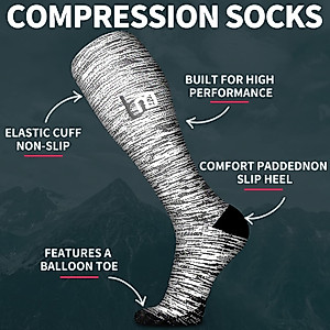 Bluemaple 6 Pack Copper Compression Socks for Women and Men Circulation-Best Support for Medical, Running,Nursing,Athletic