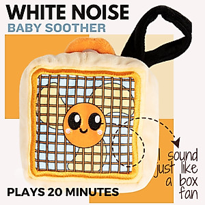 Soothie Sounds: Portable White Noise Machine | Baby Soother Plays Vaccum Sound (Plays up to 20 Minutes, Pediatrician Created. (Hook for Stroller or Car), Finley The Fan