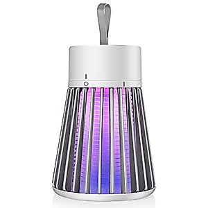 Bug Zapper Mosquito Zapper & Fly Zapper Portable Indoor Bug Zapper LED Fly Trap Electronic Fly Zapper Indoor Mosquito Trap Ideal for Fly Traps Indoors Super-Fast Electric Bug Zapper（White）