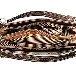 Zelris Western Rearing Horse Embroidered PU Leather Concealed Carry Women Tote Purse with Matching Wallet Set (Black)